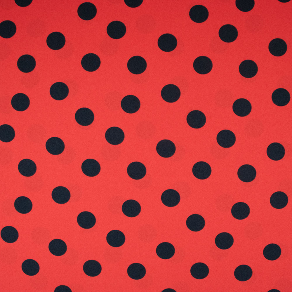 Polyester Stoff Punkte schwarz rot | Stoffe Werning | Stoffe Werning