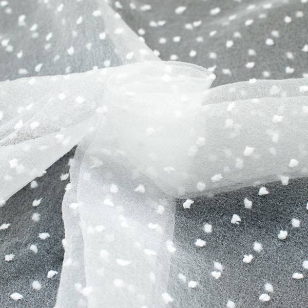 Tüll Dots weiß | Stoffe Werning | Stoffe Werning