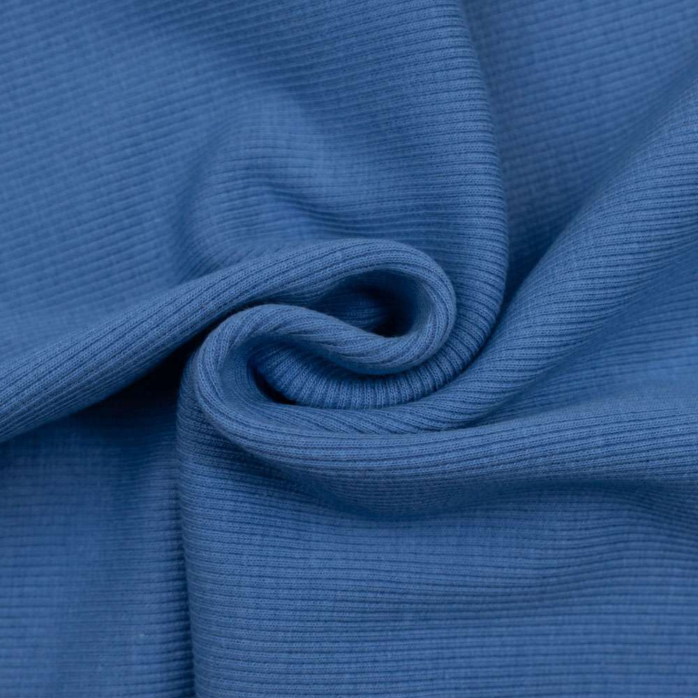 Bündchen gerippt uni blau | Stoffe Werning | Stoffe Werning