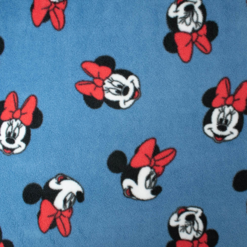 Fleece Stoff Minnie Mouse jeansblau | Stoffe Werning | Stoffe Werning