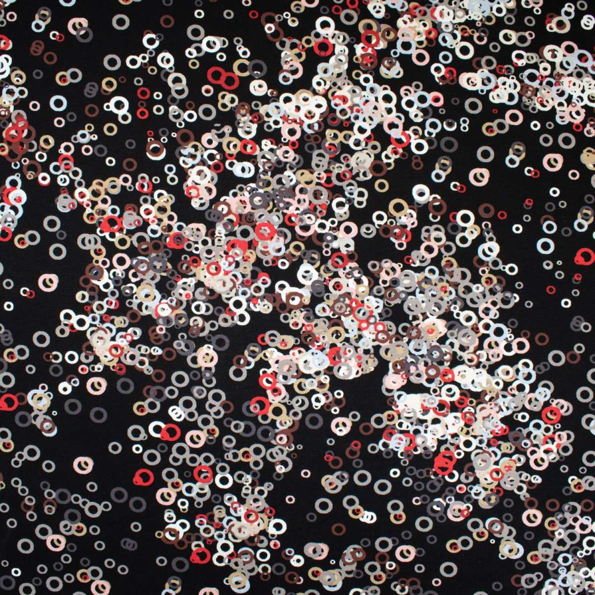 Viskosejersey Ringe schwarz | Stoffe Werning | Stoffe Werning