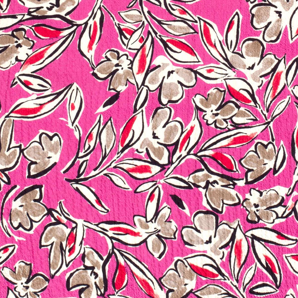 Viskose Bubble Blumen pink | Stoffe Werning | Stoffe Werning