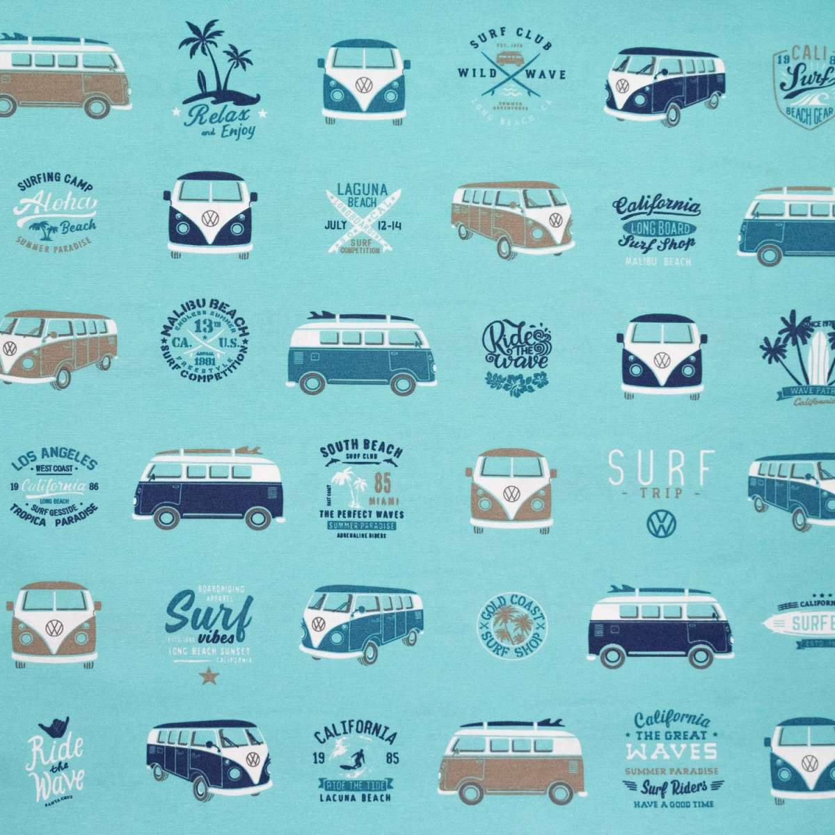 Dekostoff VW Bus Aloha Lizenz | Stoffe Werning
