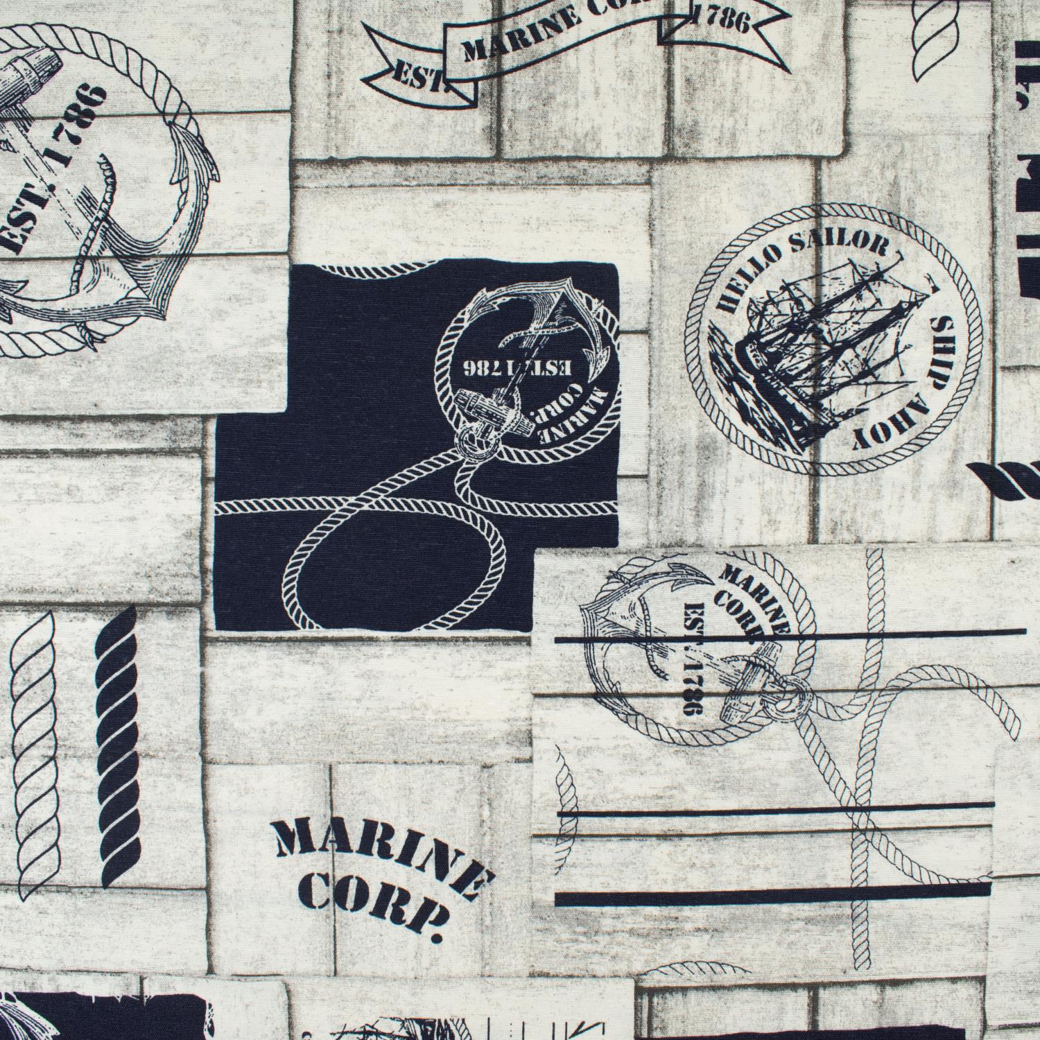 Dekostoff Loneta maritime Motive | Stoffe Werning | Stoffe Werning