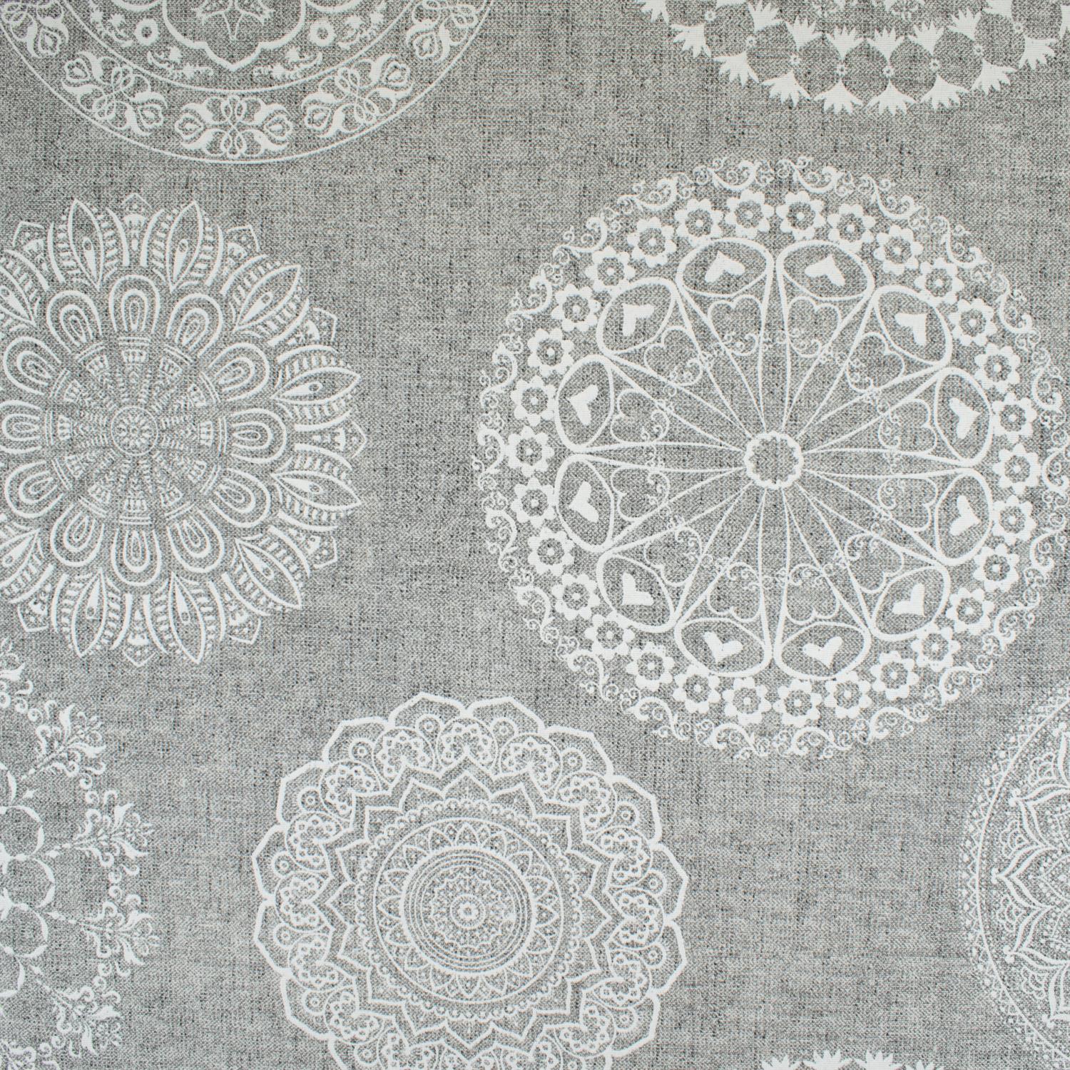 Dekostoff Loneta Mandala grau | Stoffe Werning | Stoffe Werning