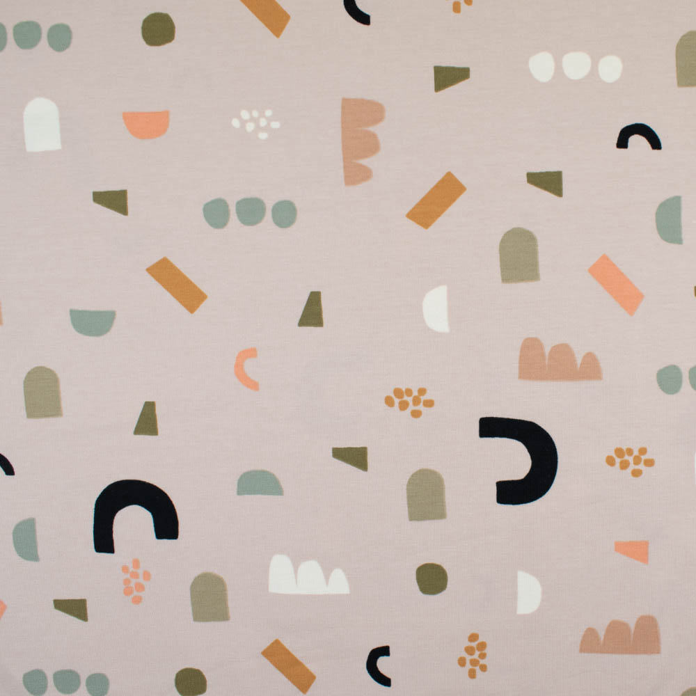 Baumwolljersey Formen sand | Stoffe Werning