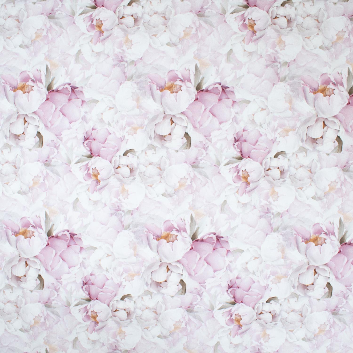 Softshell Stoff Digitaldruck Pfingstrosen | Stoffe Werning | Stoffe Werning