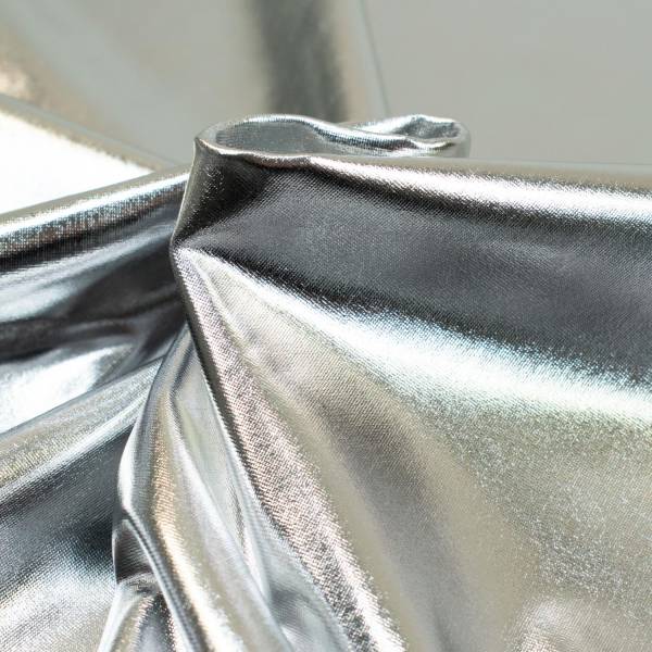 Stretch Lamé uni silber | Stoffe Werning | Stoffe Werning