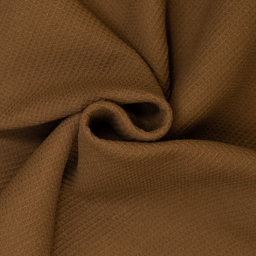 Baumwollstoff Waffelpiqué mini uni braun | Stoffe Werning | Stoffe Werning