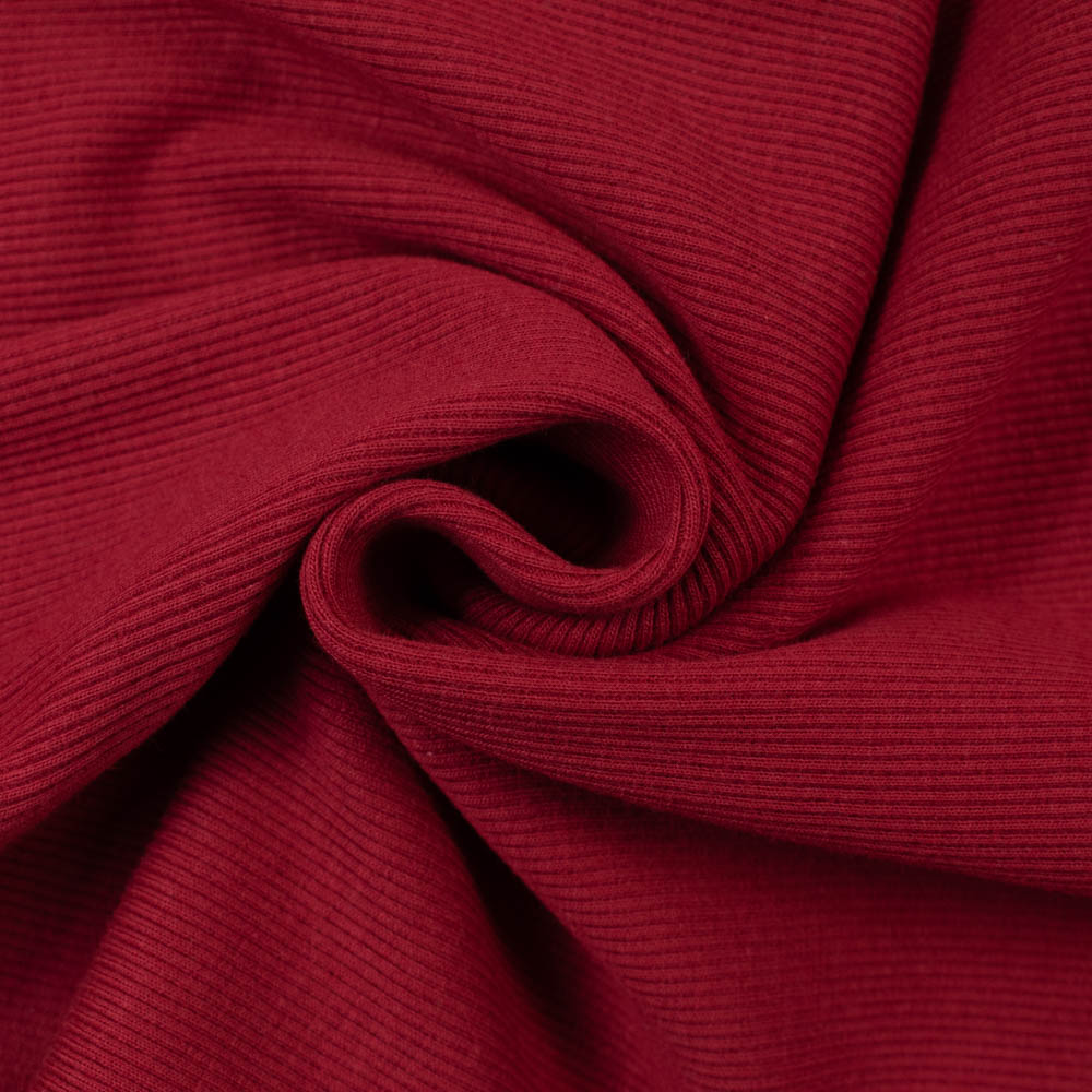 Bündchen gerippt uni weinrot | Stoffe Werning | Stoffe Werning