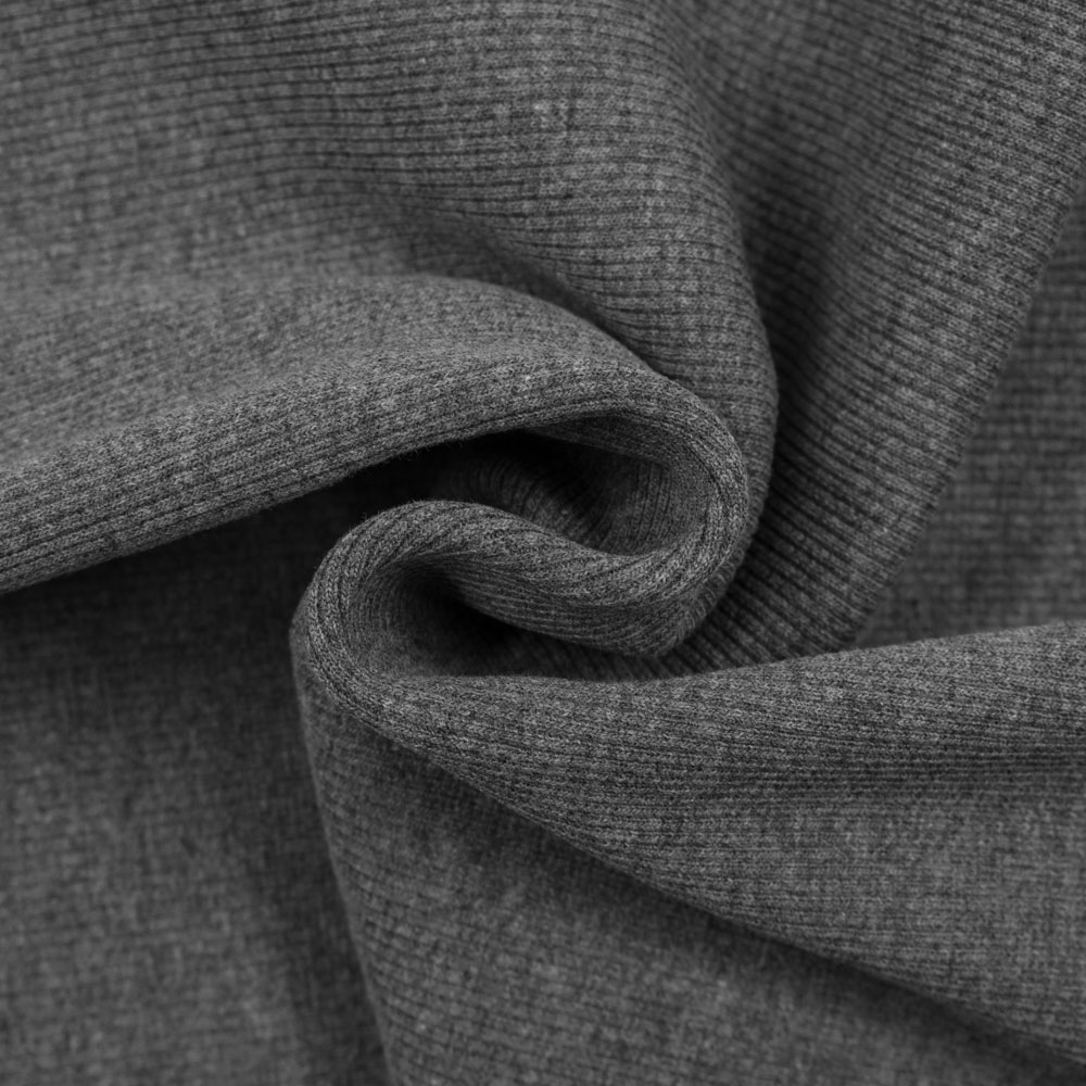 Bündchen gerippt meliert anthrazit | Stoffe Werning | Stoffe Werning