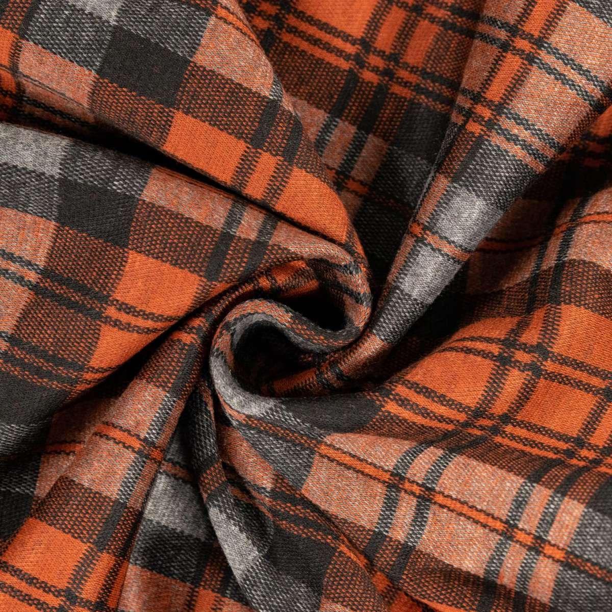 Jacquard Jersey kariert terrakotta bei Stoffe Werning kaufen