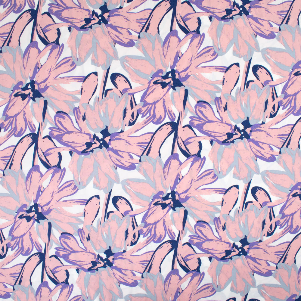 Viskosestoff Blumen apricot | Stoffe Werning | Stoffe Werning