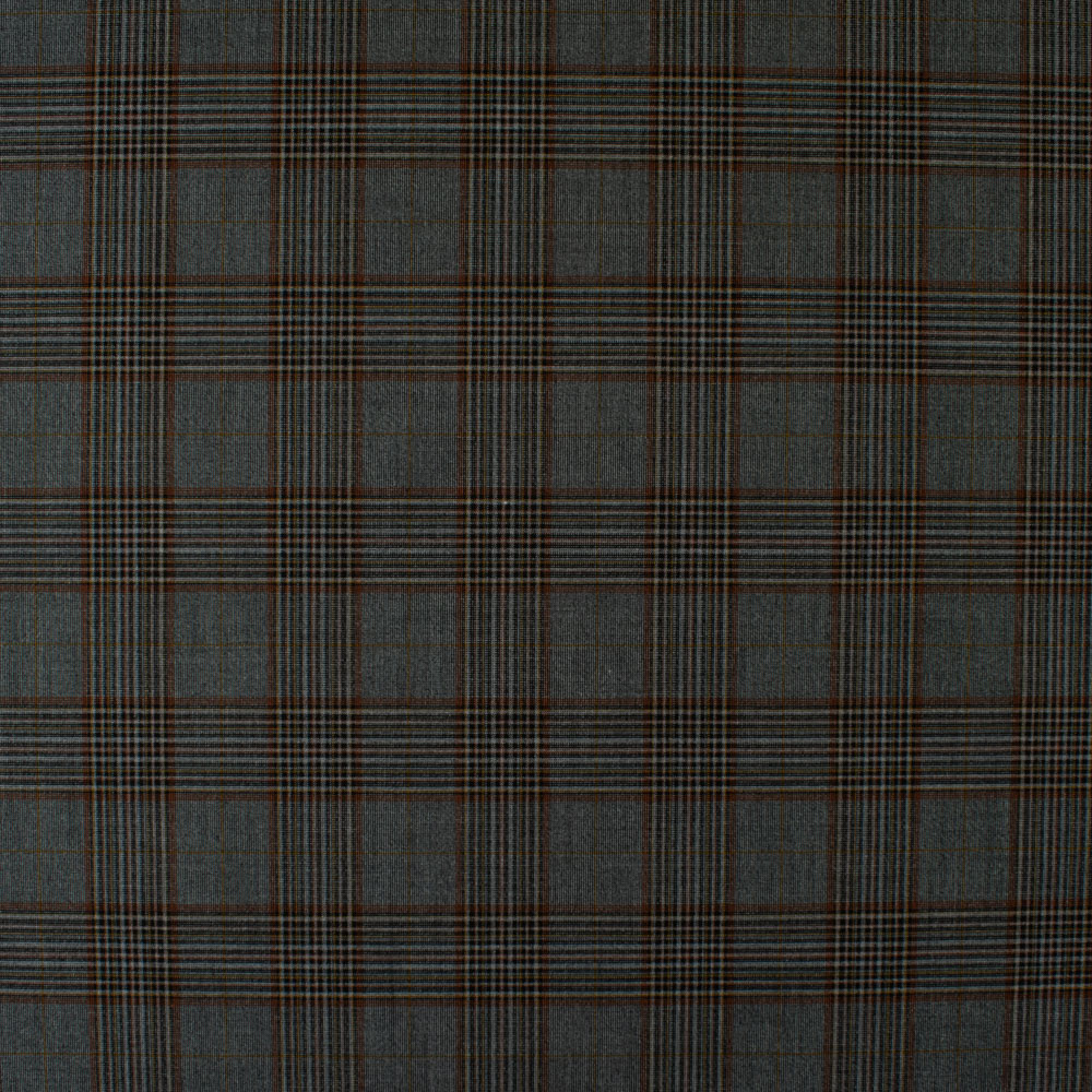 Viskosemix Karo graublau / braun | Stoffe Werning | Stoffe Werning