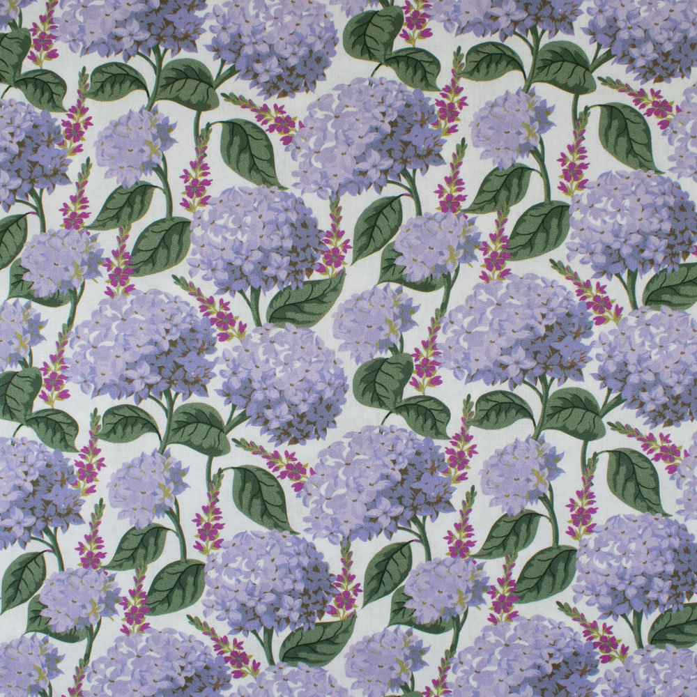 Baumwollstoff Popeline Hortensien | Stoffe Werning | Stoffe Werning