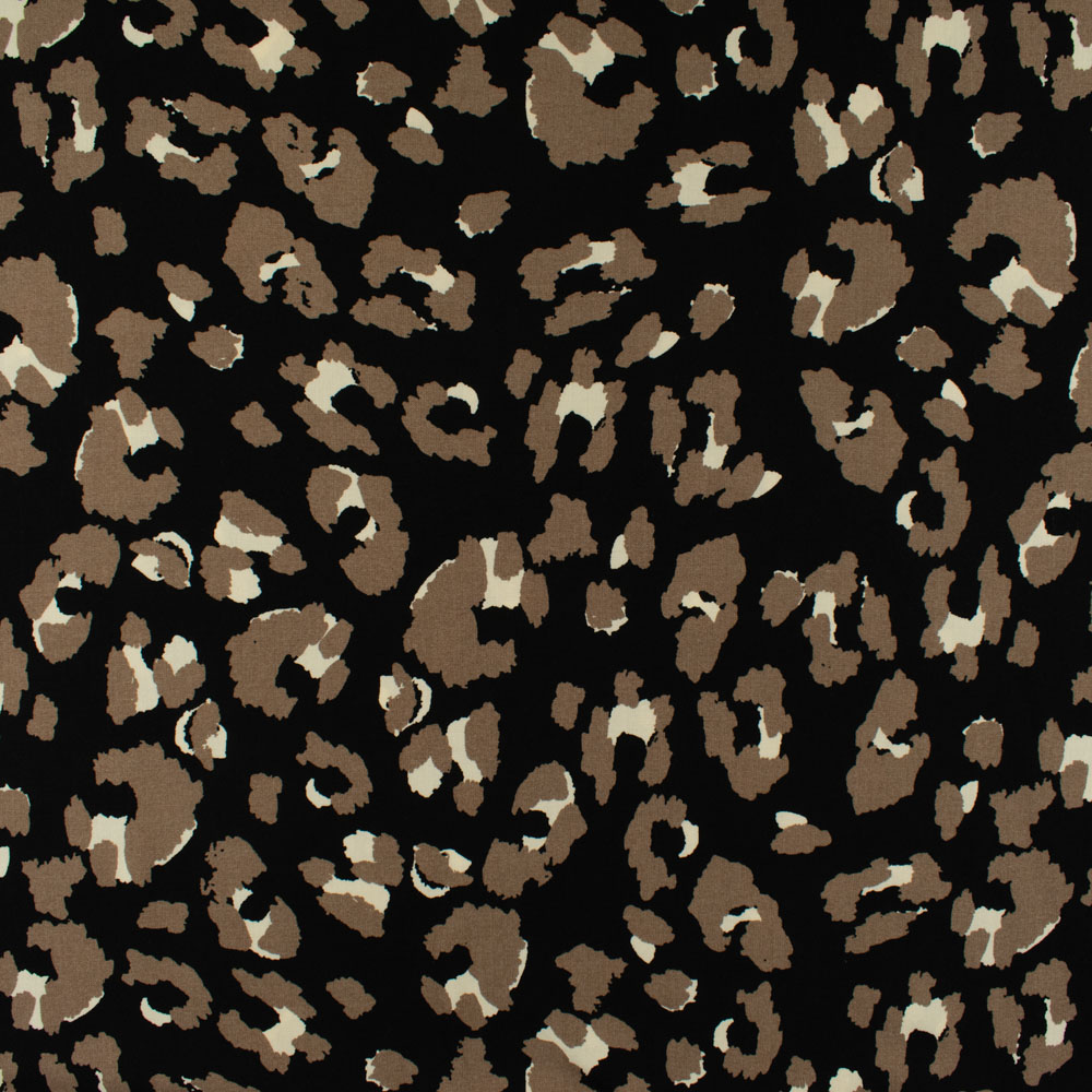Viskosestoff Popeline Animal Print schwarz | Stoffe Werning | Stoffe ...