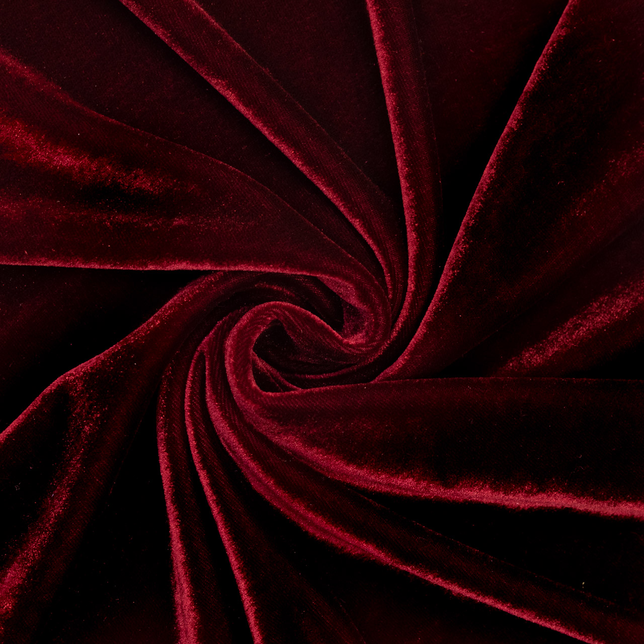 Stretchstoff Velour dunkelrot | Stoffe Werning