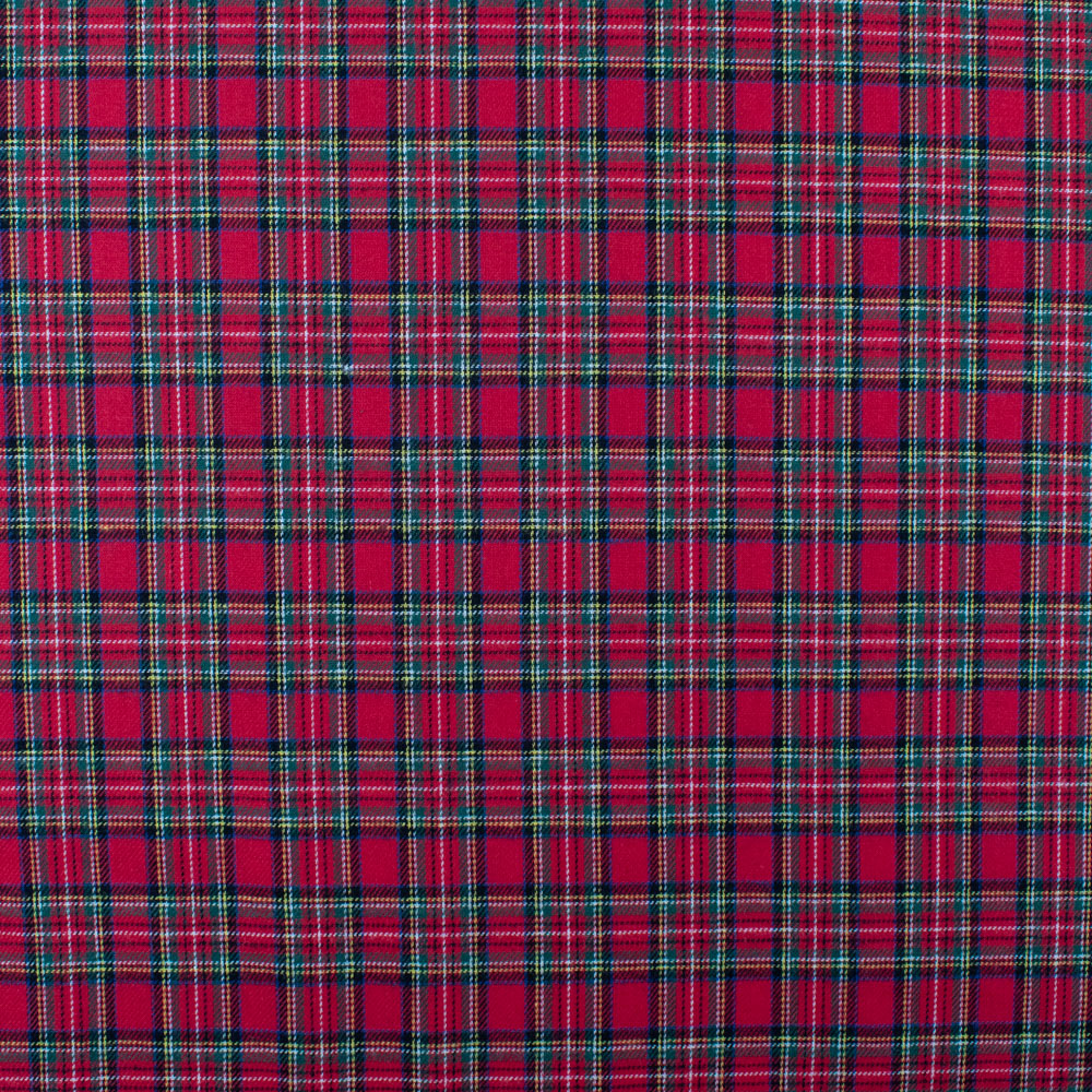 Baumwollflanell Karo rot / grün | Stoffe Werning | Stoffe Werning