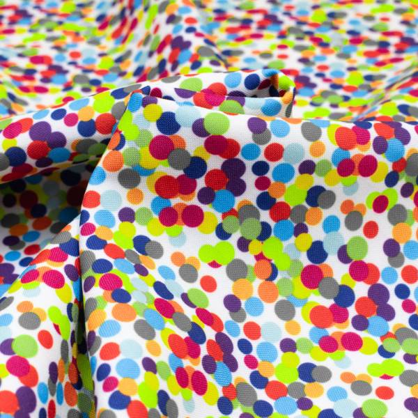 Polyester Stoff Punkte bunt | Stoffe Werning