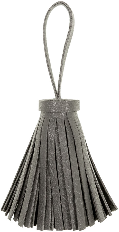 Quaste mit Aufhänger 60 mm grau | Stoffe Werning