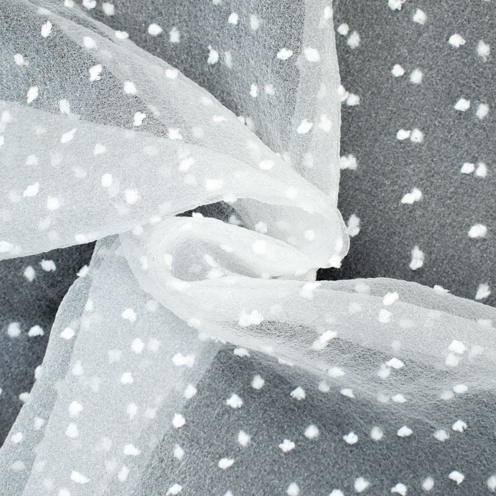 Tüll Dots weiß | Stoffe Werning | Stoffe Werning
